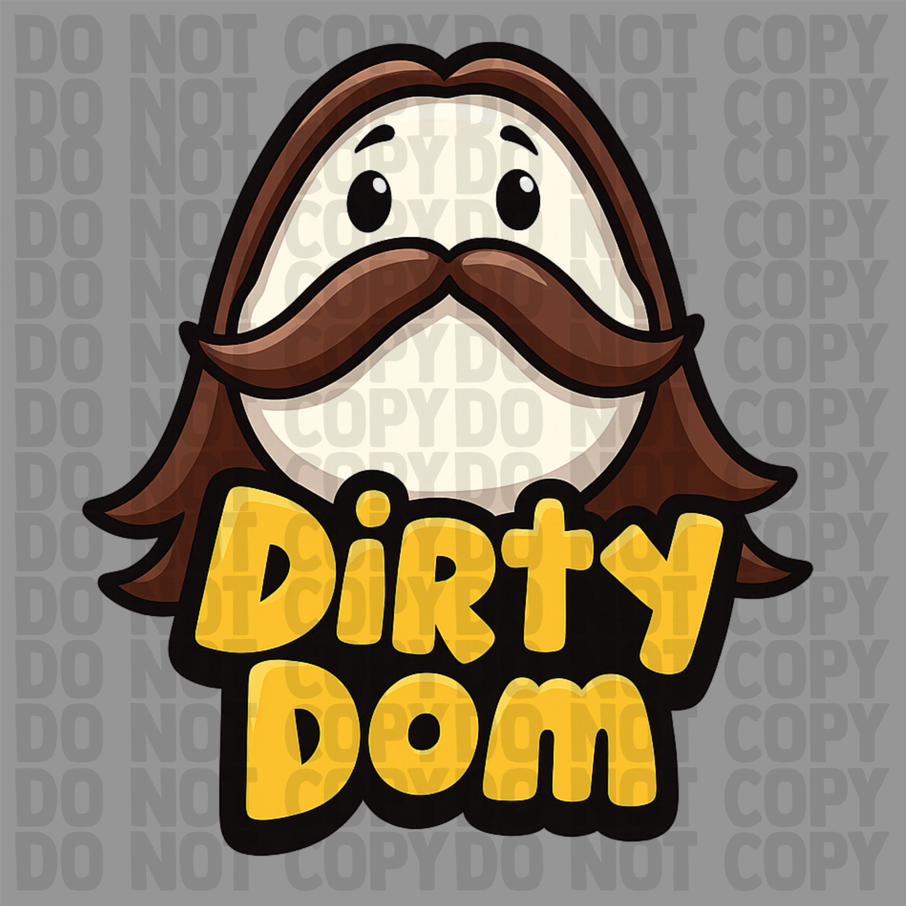 Dirty Dom PNG | Funny Mustache Cartoon Meme Clipart | Digital Download ...
