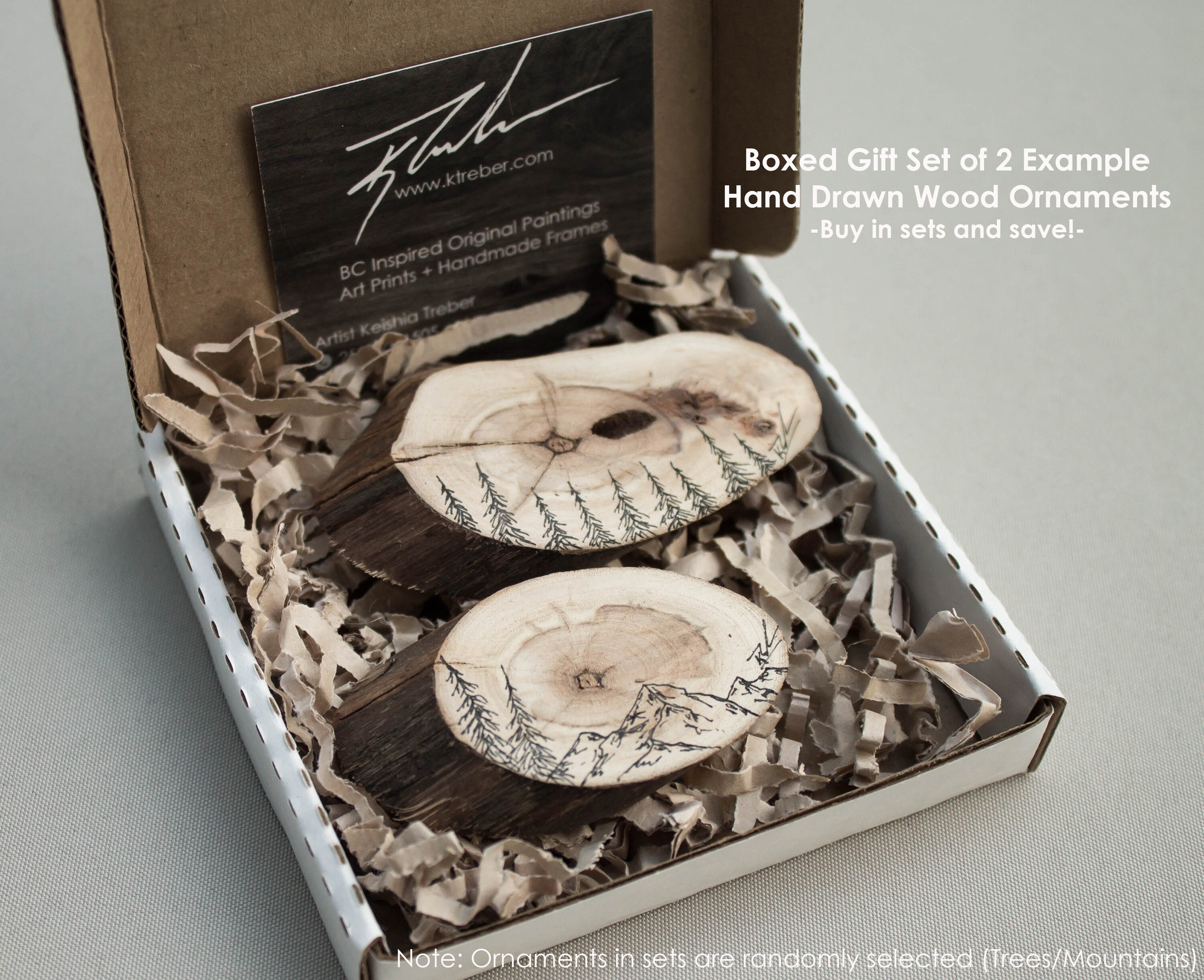 Mountain Ornament Gift Set Reclaimed Wood Slice Wood Gift - Etsy