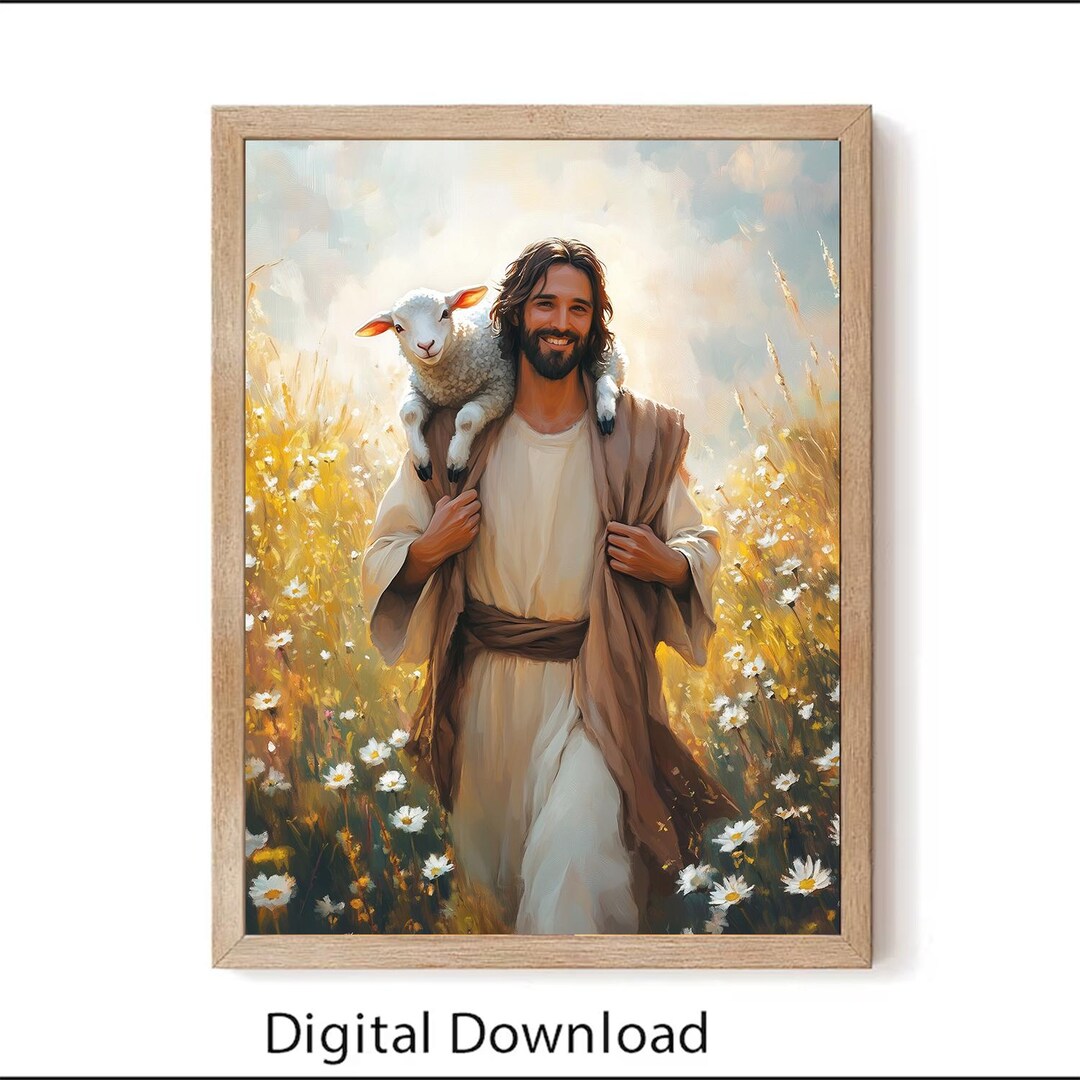 Jesus Good Shepherd Digital Download, Christian Wall Art Print ...