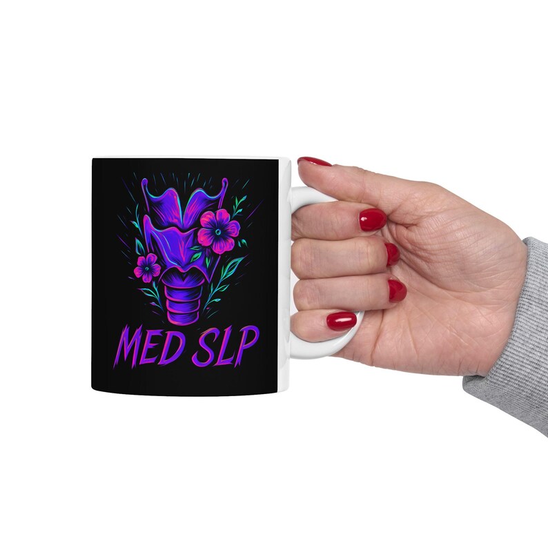 MED SLP Neon Larynx Mug , Bold Coffee Cup for Speech-language ...