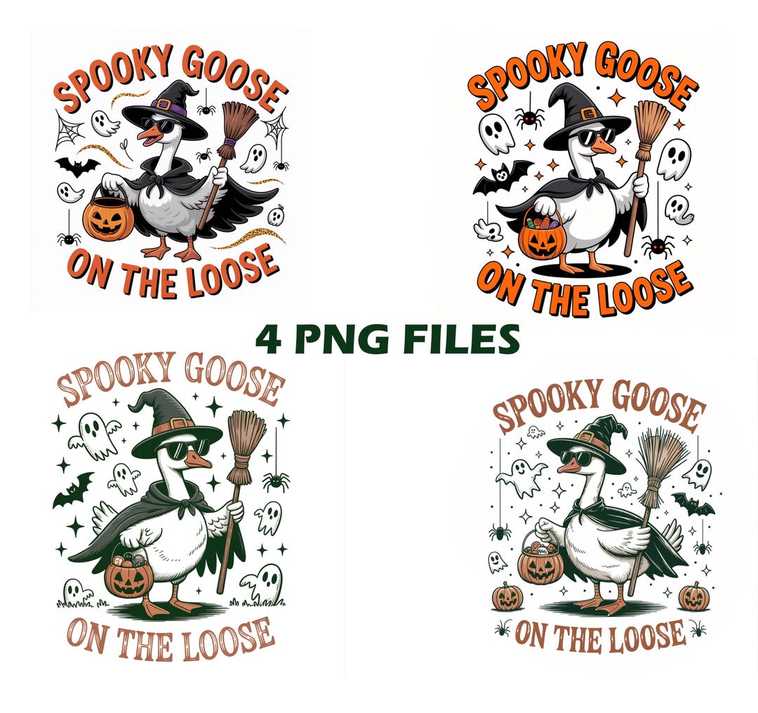 Spooky Goose on the Loose Bundle PNG, Funny Halloween Shirt Design ...