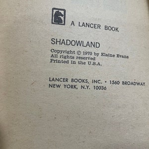 Vintage Gothic Romance Book Shadowland by Elaine Evans 1970 Paperback ...