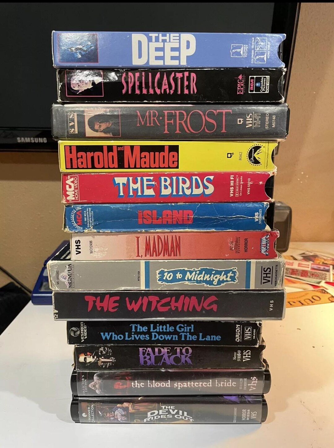 Lot of 13 Horror and Thriller VHS Video Tapes RARE Titles 60s 70s 80s ...