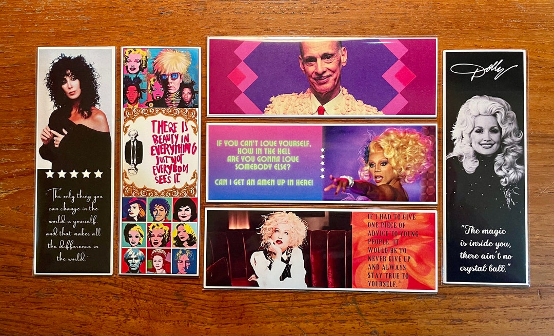 LGBTQ+ Pride Icons and Allies Handmade Bookmarks John Waters Cher ...