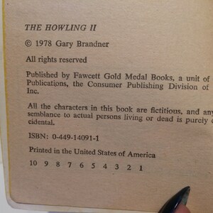Vintage Horror Book the Howling II by Gary Brandner 1978 1st Edition Paperback - Etsy
