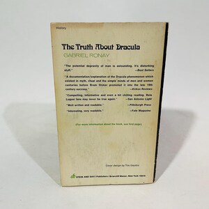 The Truth About Dracula by Gabriel Ronay 1974 Vintage Paperback Book ...