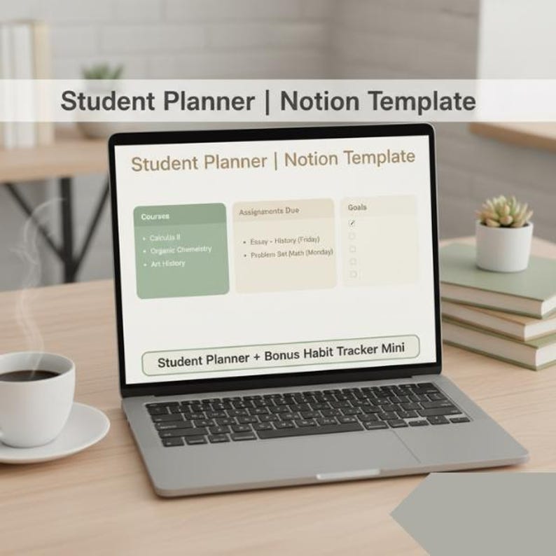 Student Planner Notion Template: Academic Study Dashboard (digital) - Etsy