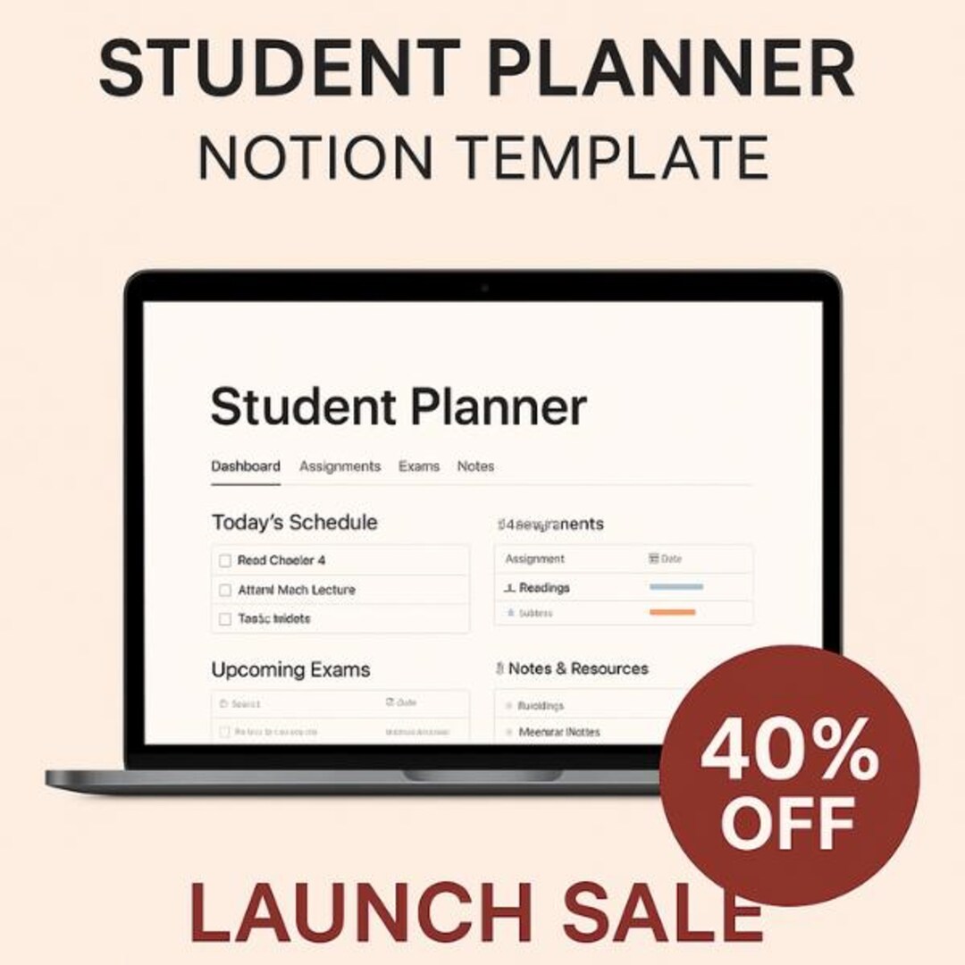 Student Planner Notion Template: Academic Study Dashboard (digital) - Etsy