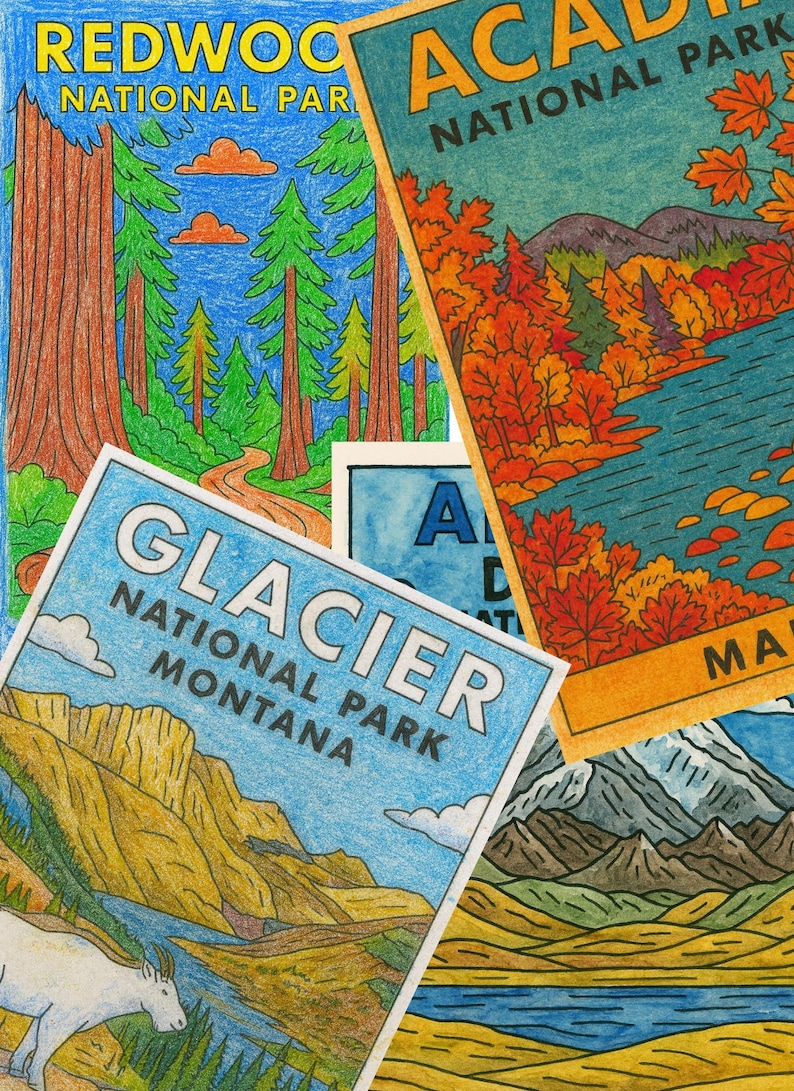 63 National Park in USA -coloring Sheets - Etsy