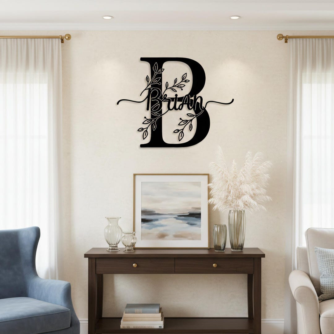 Custom Metal Monogram, Personalized Family Name Metal Sign, Last Name ...