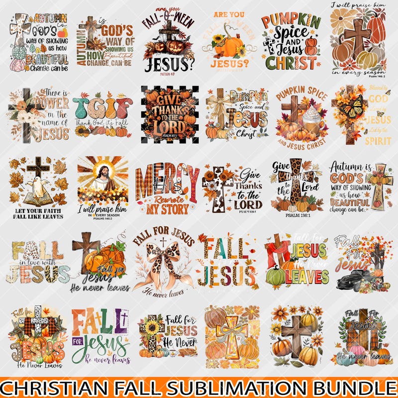 Autumn Christian Clipart - Etsy