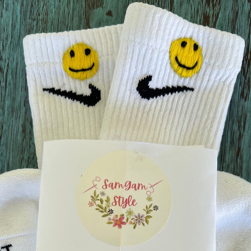 Smiley Happy Fun Face NIKE Socks - Etsy