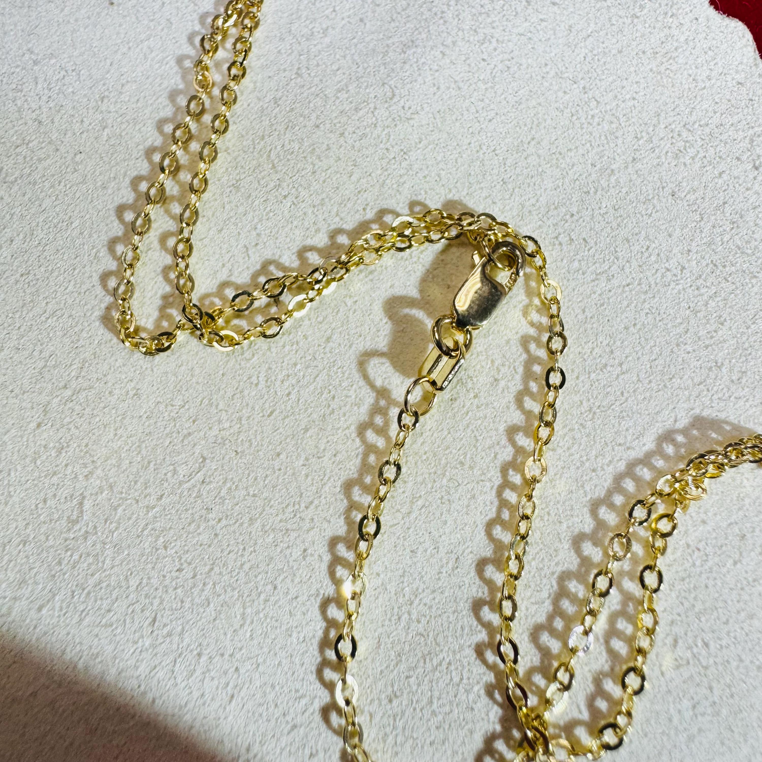 16" 1mm Solid 14K Yellow Gold Rolo Chain Necklace - Etsy
