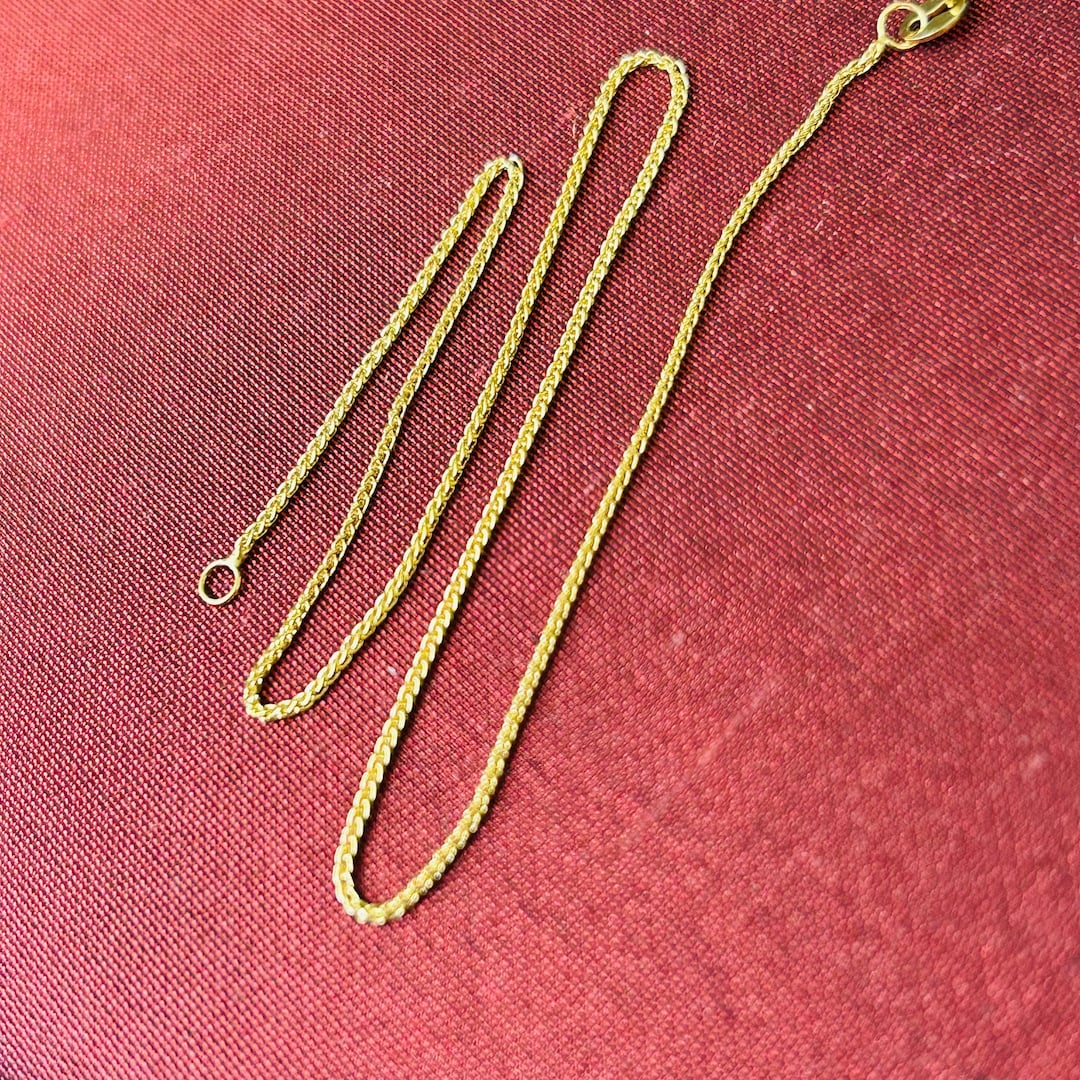 Solid 10K Yellow Gold 10" Wheat Link Chain Anklet Ankle Bracelet - Etsy