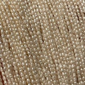 16” Tiny 1mm Rice Natural Seed Pearl Full Strand for Stringing Antique ...