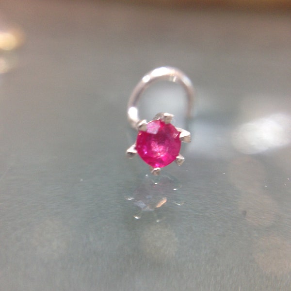 White Gold Nose Ring - Etsy