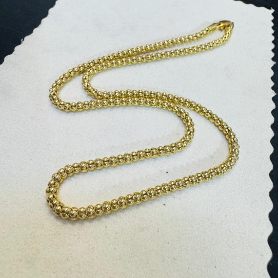 16" 3mm 14K Yellow Gold Popcorn Link Chain Necklace - Gem