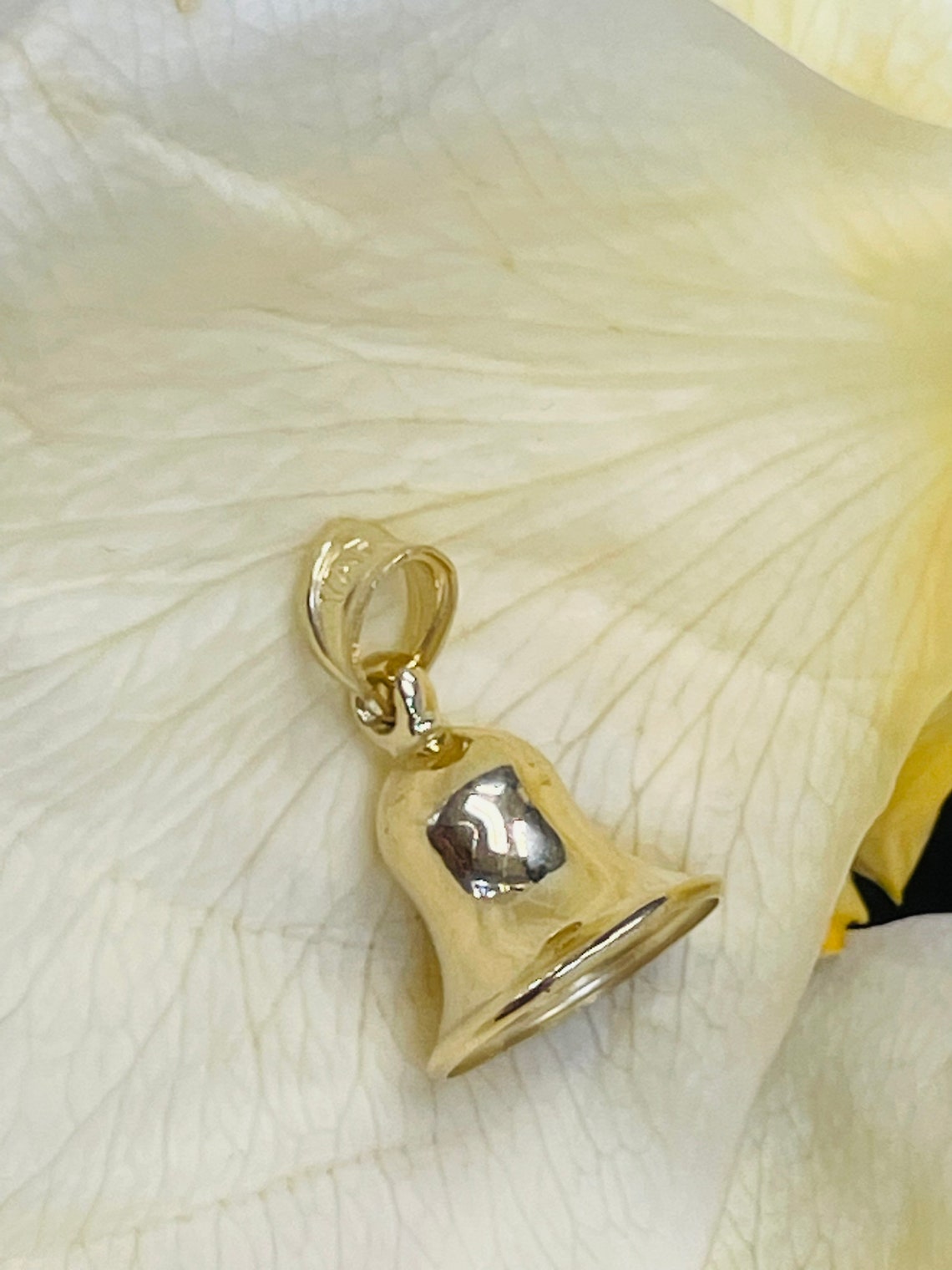 Solid 14K Yellow Gold Jingling Bell Charm Pendant - Etsy