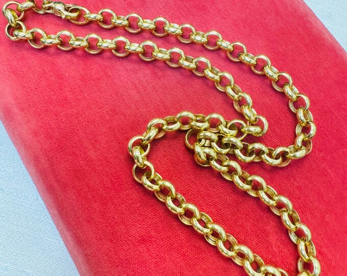 Solid 18K Yellow Gold 7.5mm 18" Rolo Chain Necklace From Mayors - Etsy