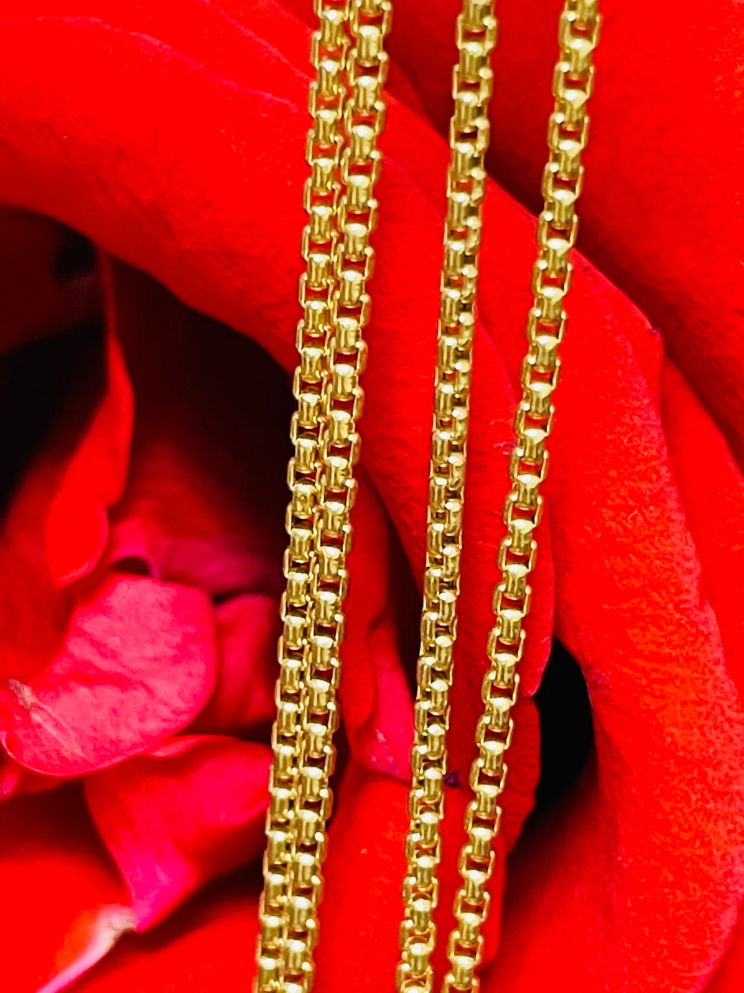 Solid 10K Yellow Gold 1.5mm Rounded Barrel Link Chain Necklace 22" - Etsy