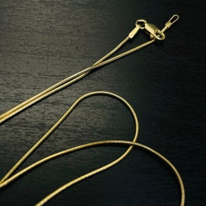 Solid 14K Yellow Gold 1mm 16 Supple Flexible Snake Chain Necklace 3.5g ...