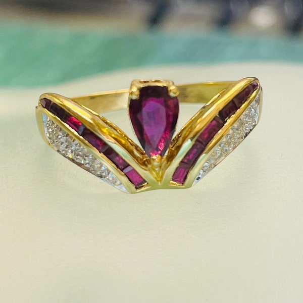Art Deco Ruby Ring - Etsy