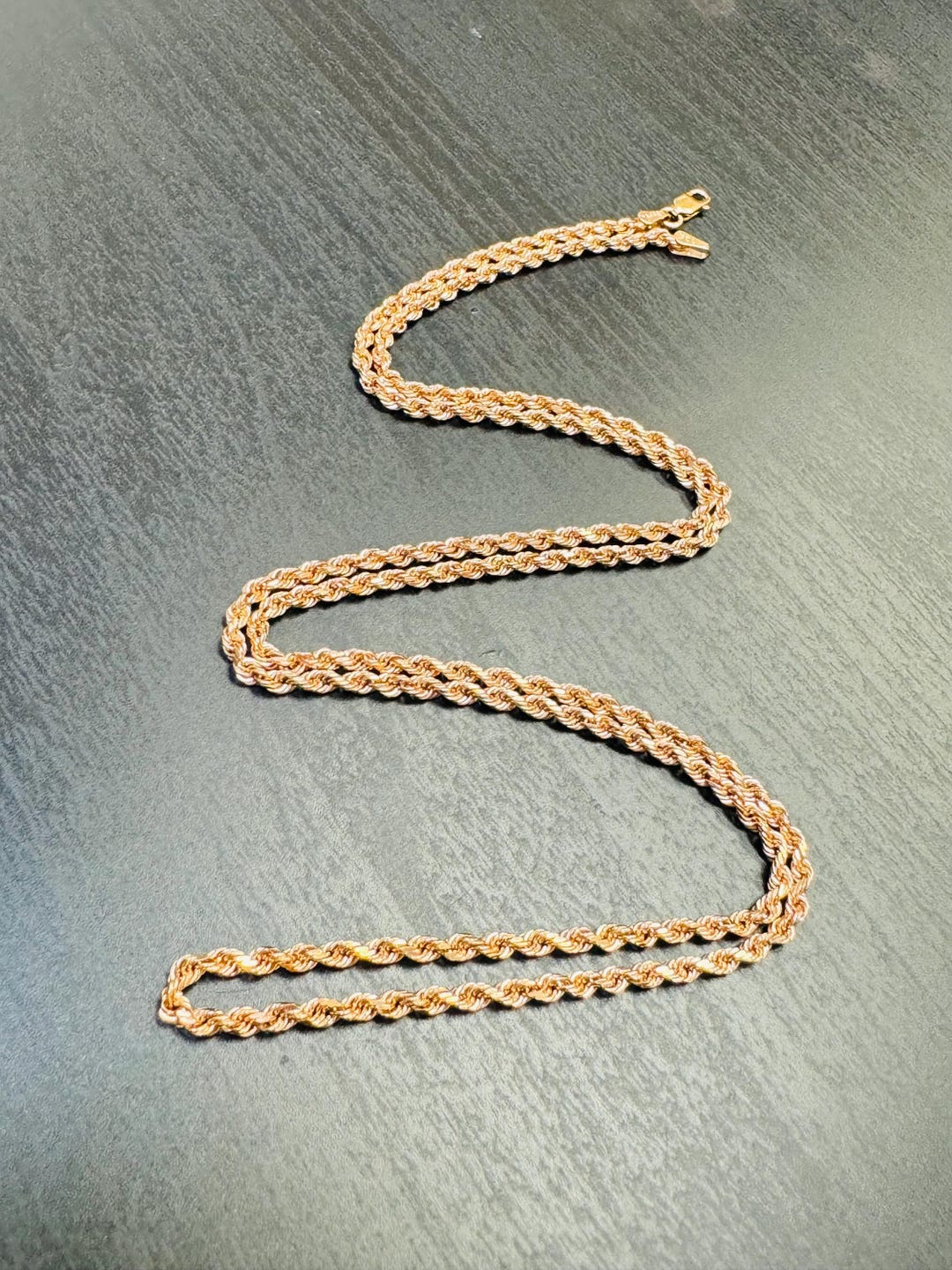 Solid 10K Rose Gold 24" 2.5mm Rope Chain Necklace 10g - Etsy