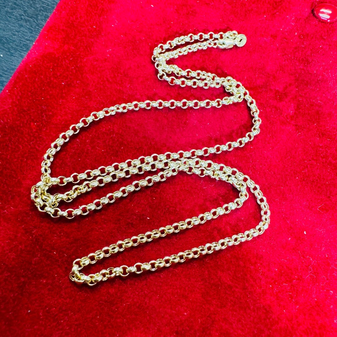 20 2.5mm Solid 14K Yellow Gold Rolo Link Necklace Chain - Etsy