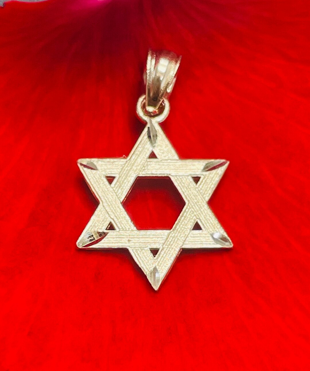Solid 10K Yellow Gold Jewish Star of David Pendant Charm .75x.50" - Etsy