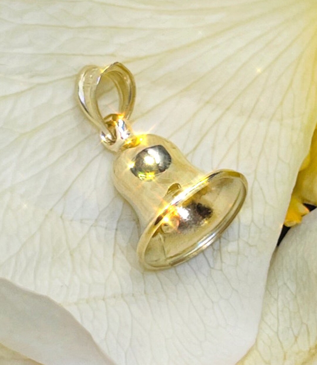 Solid 14K Yellow Gold Jingling Bell Charm Pendant - Etsy