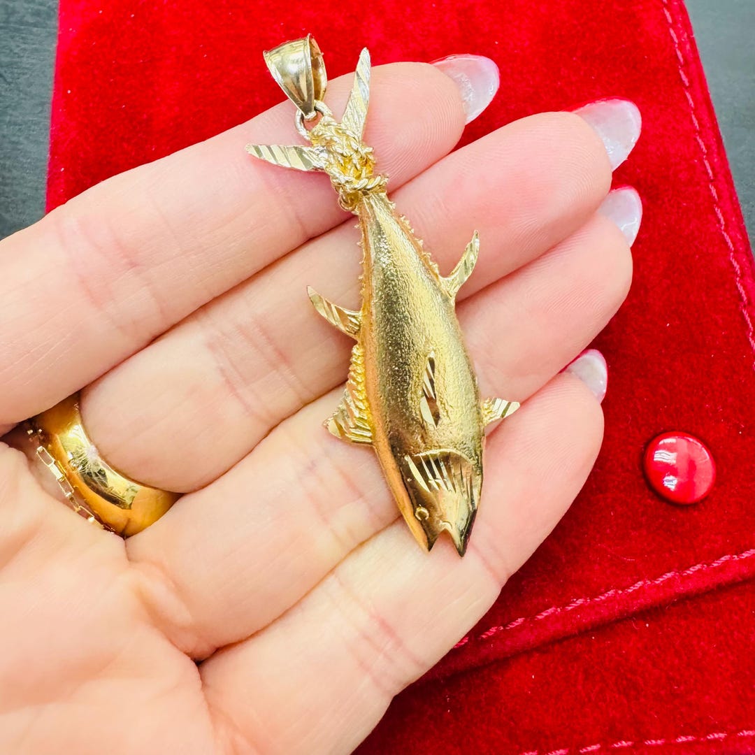 Unique Large Heavy Fish Fishing Charm Pendant 2" - Etsy