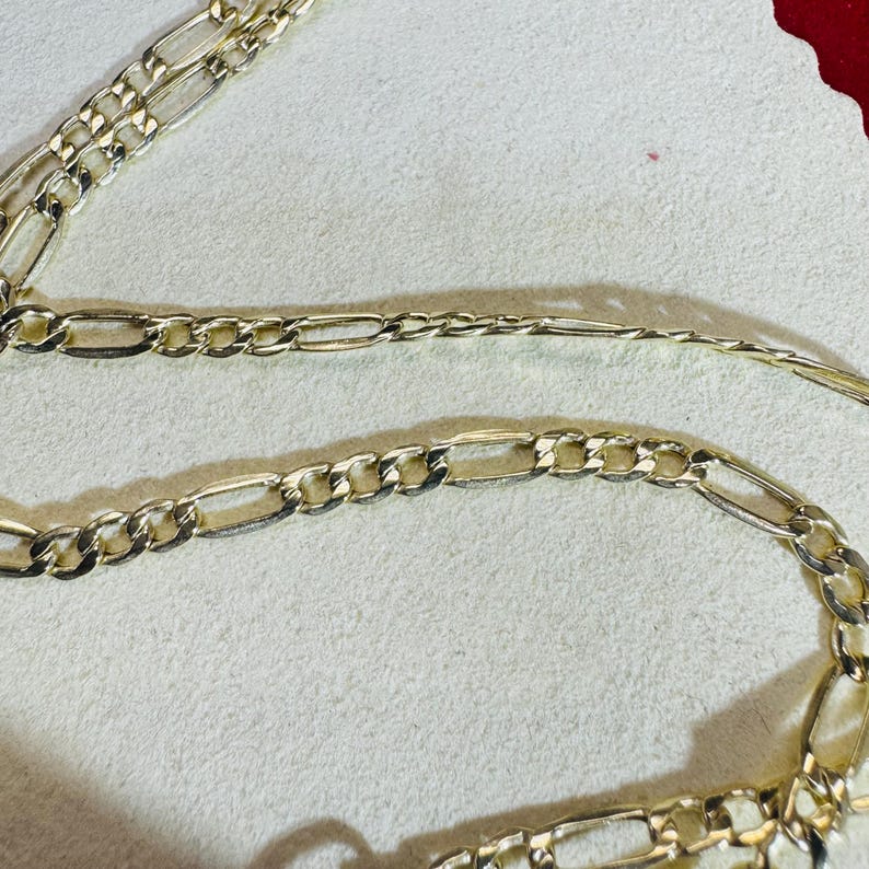 4mm 22" 10K Yellow Gold Figaro Chain Link Necklace - Etsy