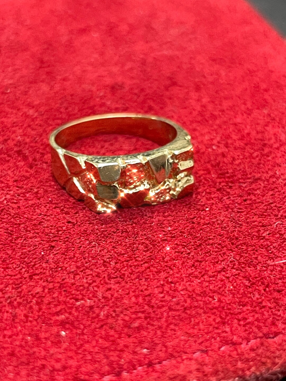 Cute Baby Midi or Pinky Ring Solid 10K Yellow Gold Gold Nugget Little ...