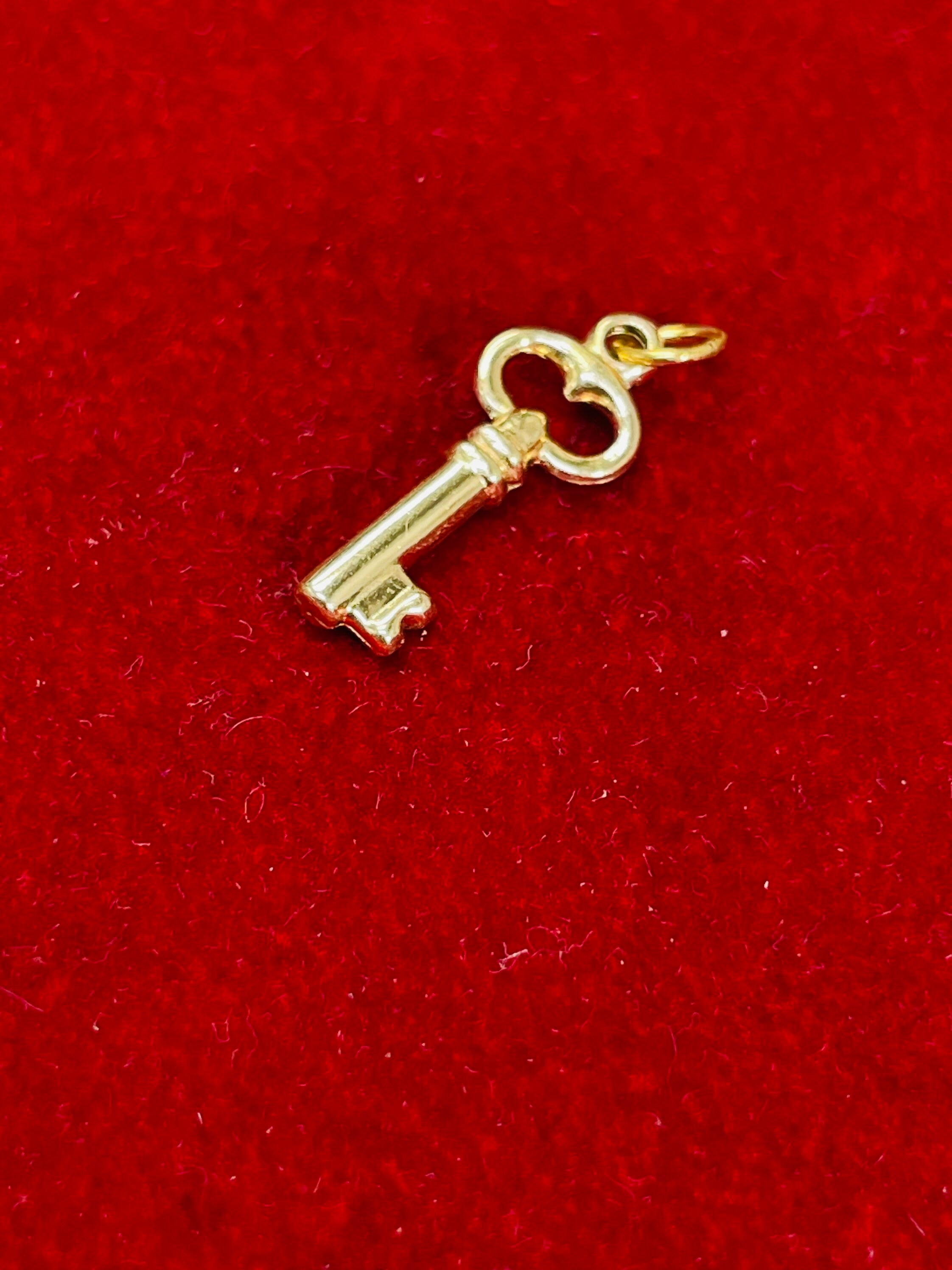 14K Yellow Gold Skeleton Key Charm or Pendant for Necklace or Bracelet ...
