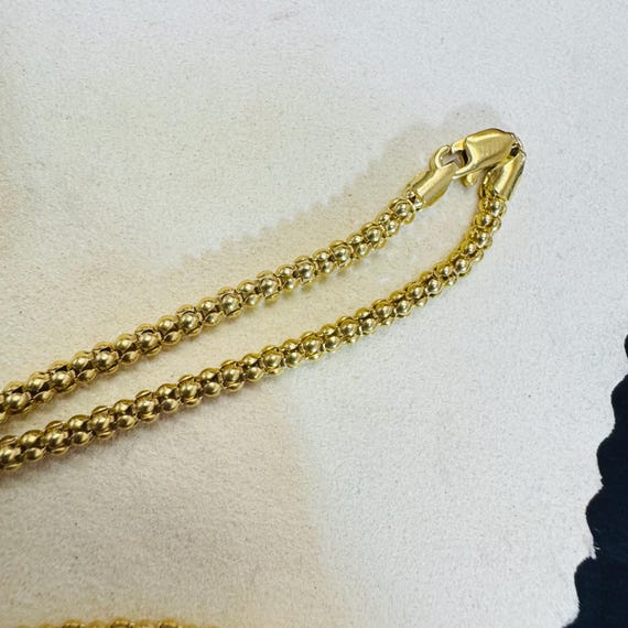16" 3mm 14K Yellow Gold Popcorn Link Chain Necklace - Gem