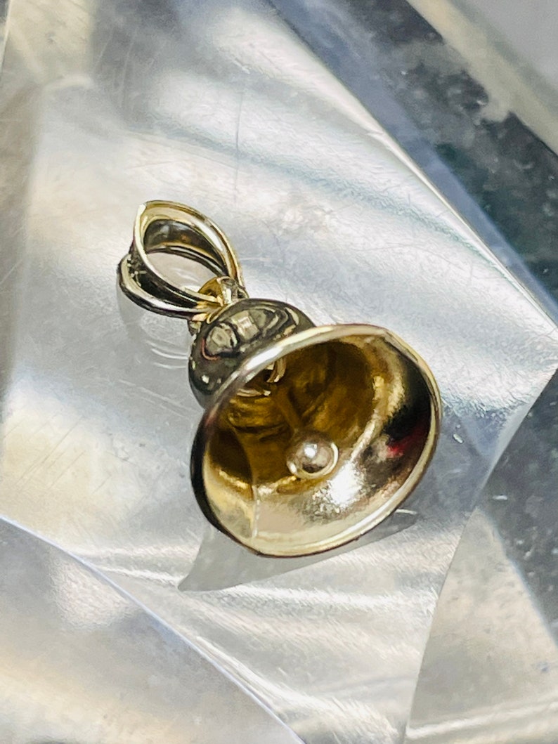 Solid 14K Yellow Gold Jingling Bell Charm Pendant - Etsy