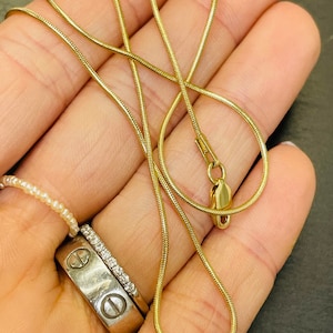 Solid 14K Yellow Gold 1mm 16 Supple Flexible Snake Chain Necklace 3.5g ...