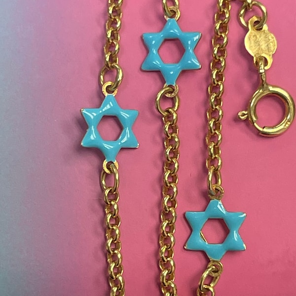 Blue Enamel Star of David - Etsy