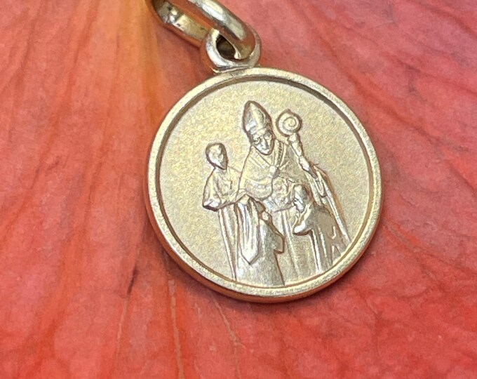 Solid 14K Yellow Gold Vintage Italian Pope Catholic Round Medallion ...