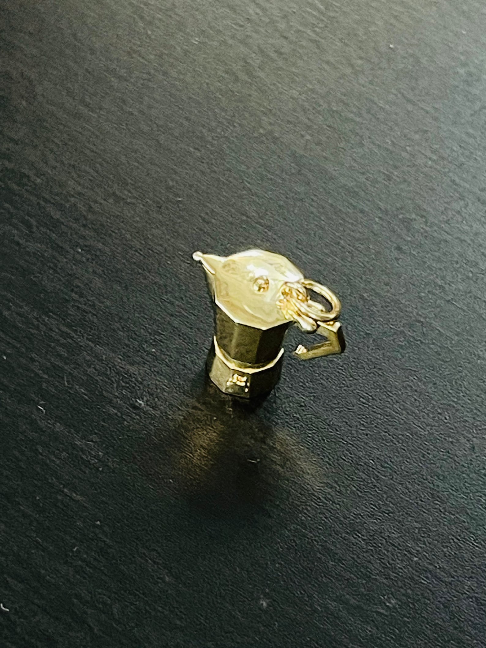 Cutest! Mini Solid 14K Yellow Gold Cafecito Espresso Coffee Maker Charm ...