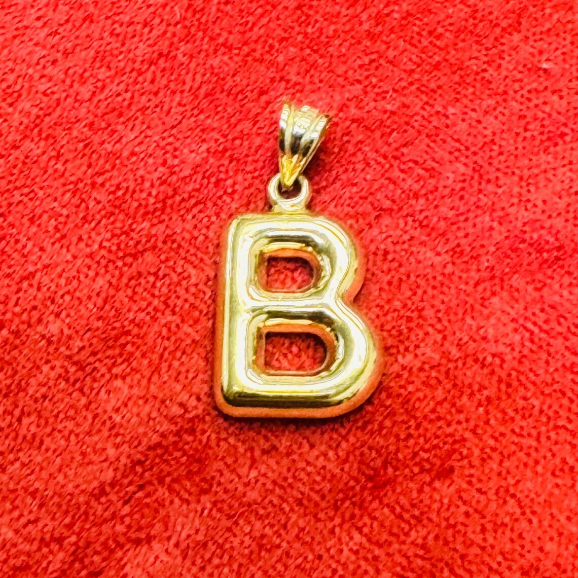 Cute 10K Yellow Gold Puffy Balloon Initial B Charm Pendant - Etsy
