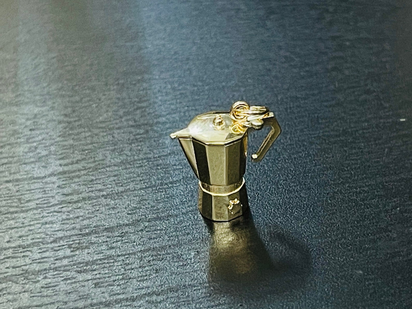 Cutest! Mini Solid 14K Yellow Gold Cafecito Espresso Coffee Maker Charm ...