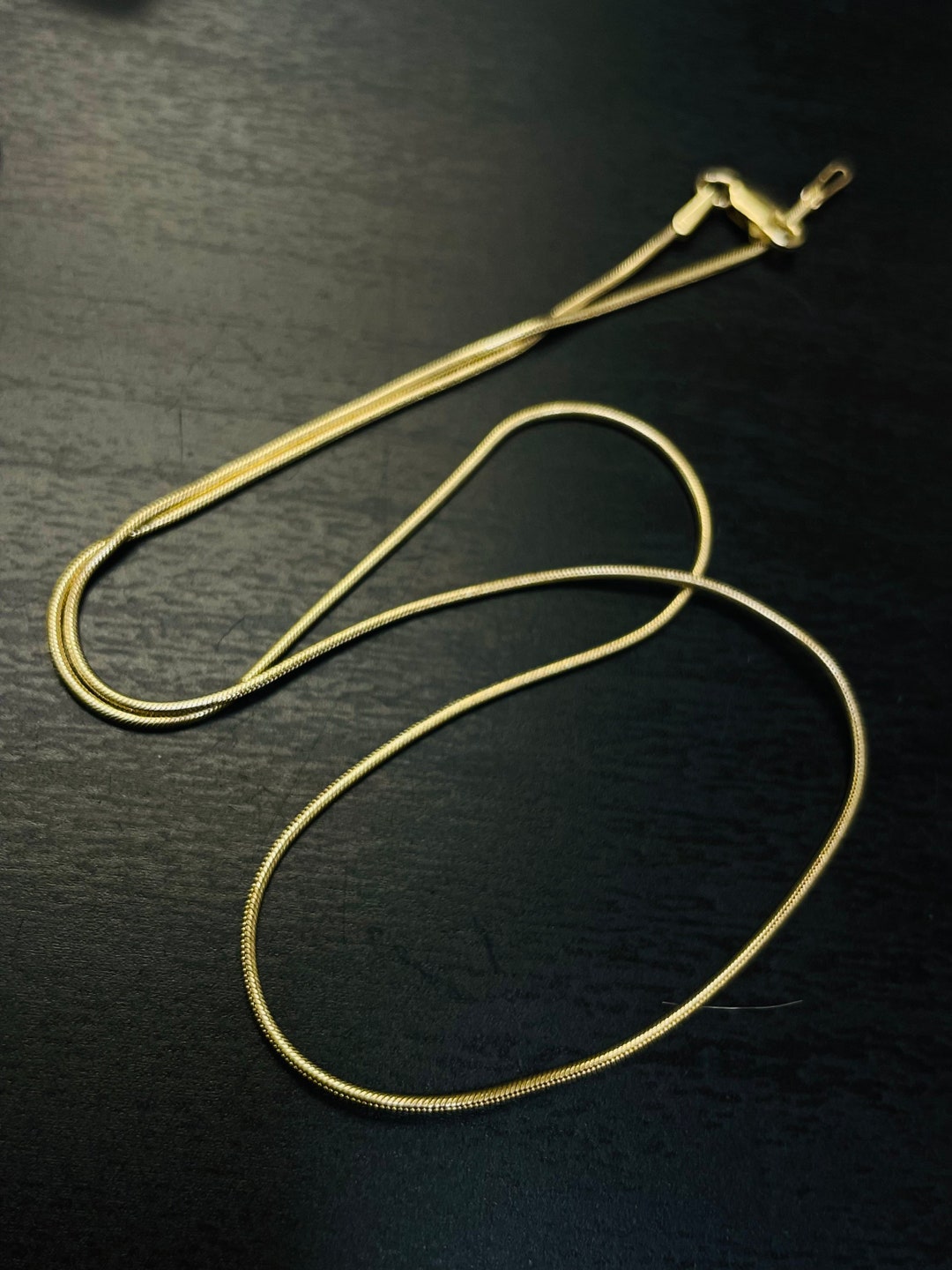 Solid 14K Yellow Gold 1mm 16” Supple Flexible Snake Chain Necklace 3.5g ...