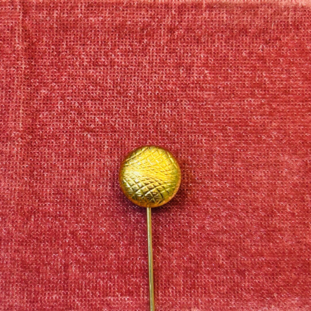 Vintage Yellow Gold Tone Round Domed Stick Pin - Etsy