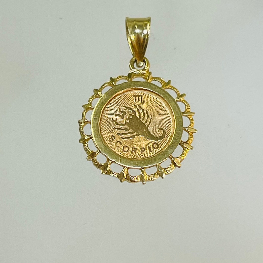 Vintage Solid 14K Yellow Gold Scorpio Charm - Etsy