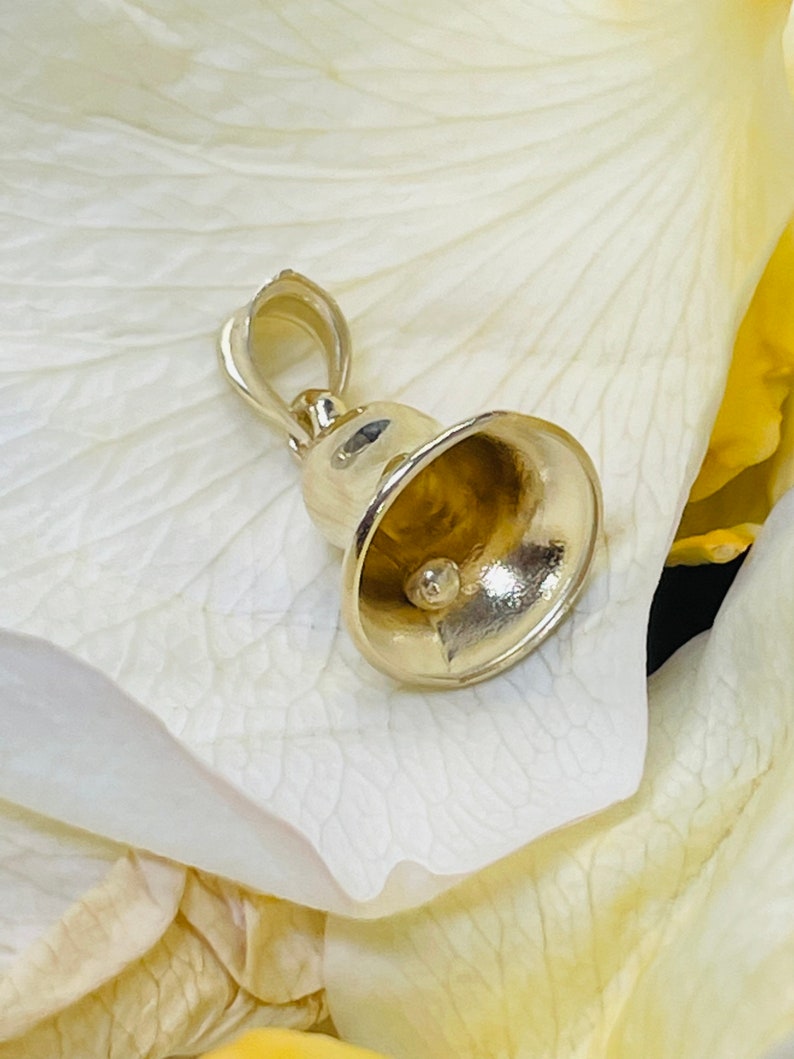 Solid 14K Yellow Gold Jingling Bell Charm Pendant - Etsy