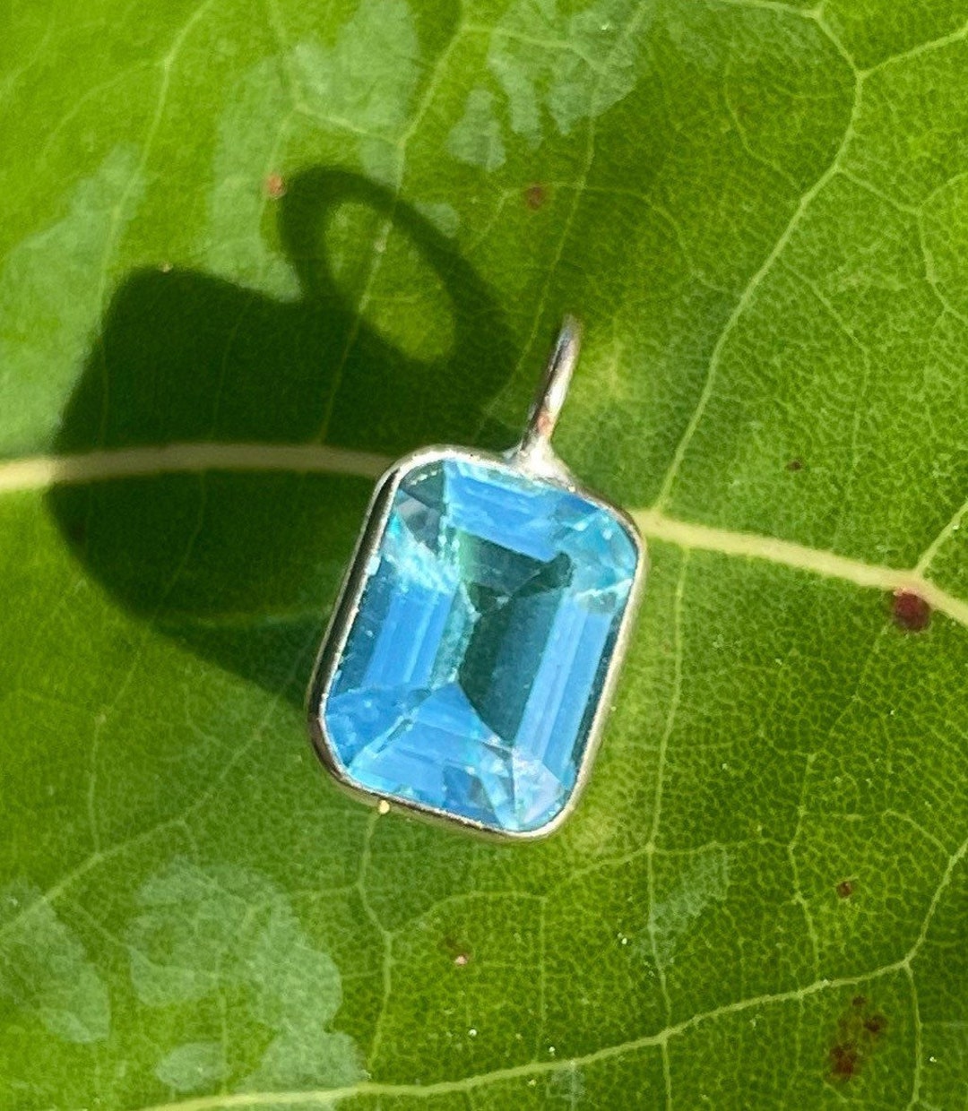 Natural Rectangular Emerald Cut Blue Topaz in Solid 14K Yellow - Etsy