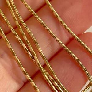 Solid 14K Yellow Gold 1mm 16 Supple Flexible Snake Chain Necklace 3.5g ...