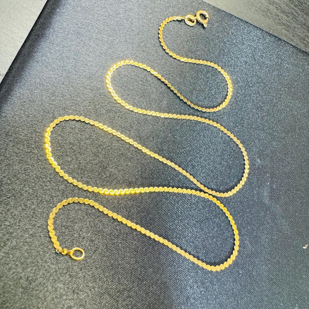 Solid 14K Yellow Gold S Link Chain Necklace 18" 1.5mm - Etsy