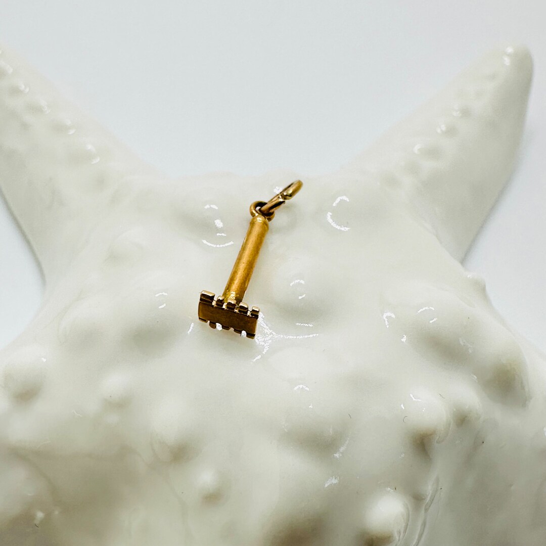 Vintage Solid 18K Yellow Gold Rake Tool Charm - Etsy